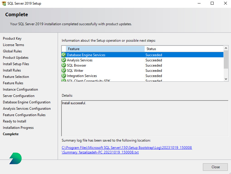نصب SQL Server 2019 و SQL Server Managment Studio › دارینا داده